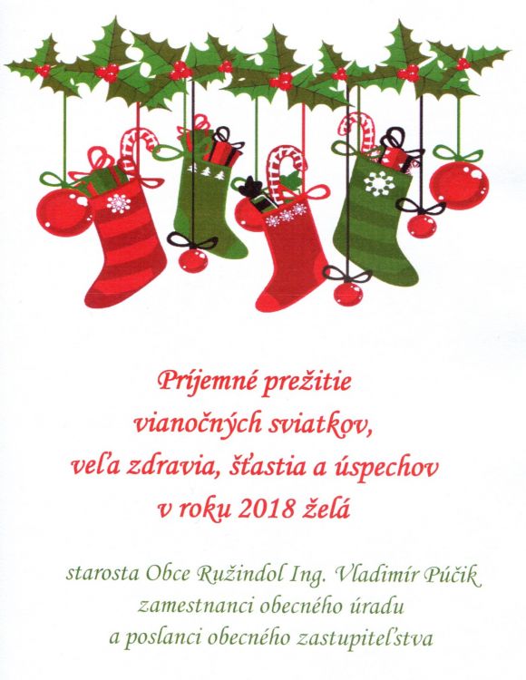 Vianočný pozdrav - Oficiálna stránka obce Ružindol